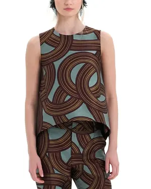 Sleeveless Silk Crepe Tops