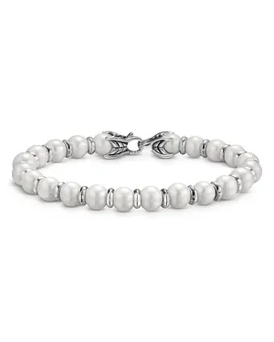 David Yurman Spiritual Beads Bracelet With Black Onyx - Pearl/silver