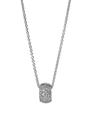 Nadri Pave Round Pendant Necklace - Silver