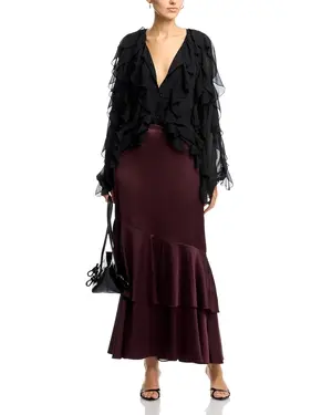 AREA STARS Tiered Maxi Skirt