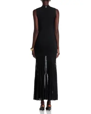 Michael Kors Mock Neck Sheer Maxi Dress