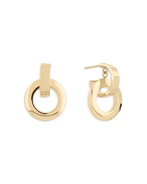 Lana Jewelry 14k Yellow Open Circle Doorknocker Drop Earrings - Gold