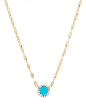 Lana Jewelry Turquoise And Diamond Pendant Necklace - Gold