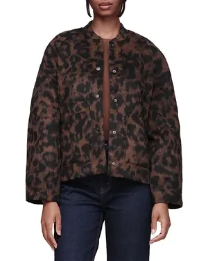 Bagatelle Textured Animal Print Bomber Jacket