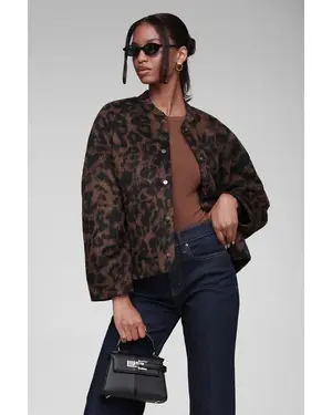 Bagatelle Textured Animal Print Bomber Jacket