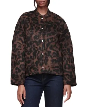 Bagatelle Textured Animal Print Bomber Jacket
