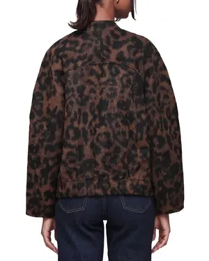 Bagatelle Textured Animal Print Bomber Jacket