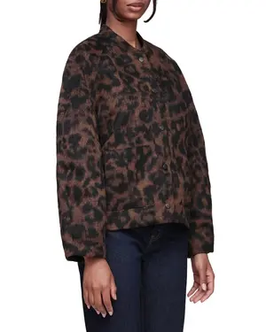 Bagatelle Textured Animal Print Bomber Jacket