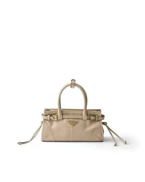 Prada Leather Mini Handbag - Travertine