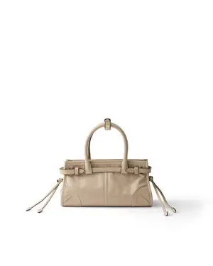 Prada Leather Mini Handbag - Travertine