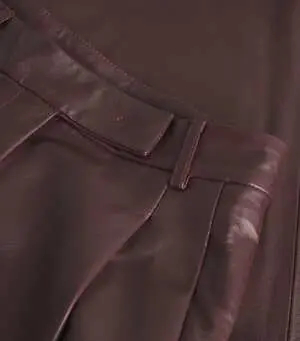 Eleventy Leather Pleated Trousers