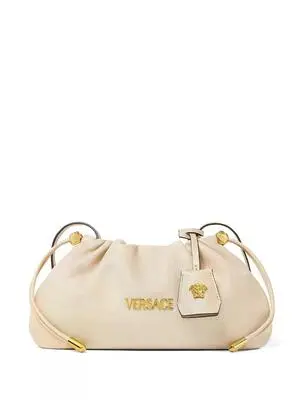 Versace Mini Logo Tag Clutch - Neutrals