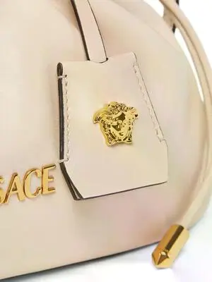 Versace Mini Logo Tag Clutch - Neutrals
