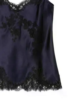 Carine Gilson V-neck Slip With Lace Detail - Blue
