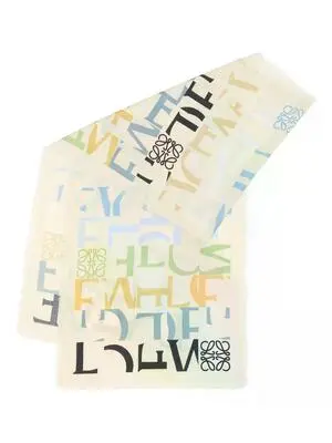 Loewe Logo-pattern Scarf - Neutrals