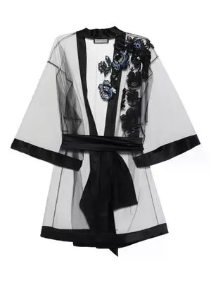 Carine Gilson Embroidered Short-sleeves Robe