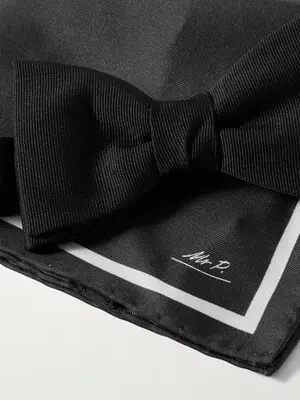 Mr P. Silk Bow Tie And Pocket Square Set
