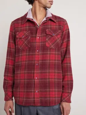 GOD'S TRUE CASHMERE Love Checked Cashmere Shirt