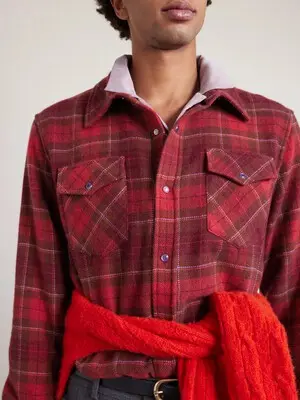 GOD'S TRUE CASHMERE Love Checked Cashmere Shirt