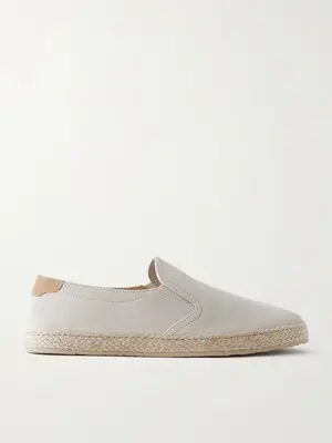 Brunello Cucinelli Suede Espadrilles - White