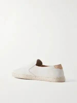 Brunello Cucinelli Suede Espadrilles - White