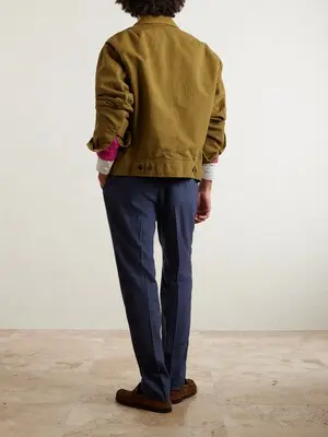 Canali Tapered Linen And Wool-blend Suit Trousers