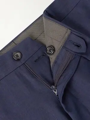Canali Tapered Linen And Wool-blend Suit Trousers