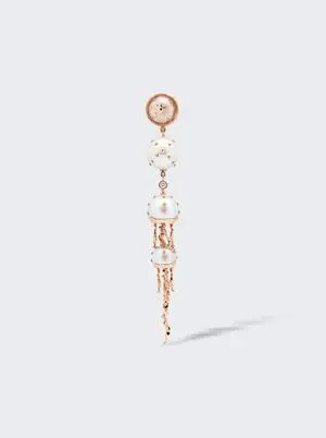 BIBI VAN DER VELDEN Jellyfish Quartz, Pearl, Diamond, And Rose Gold Drop Earring - Rg