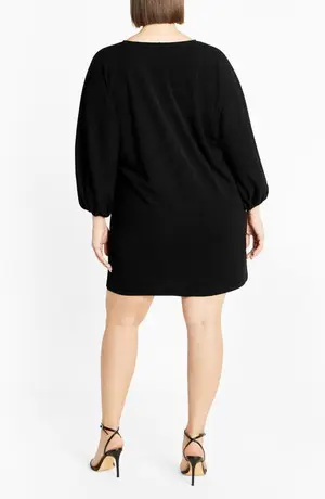 City Chic Oakleigh Long Sleeve Mini Shift Dress