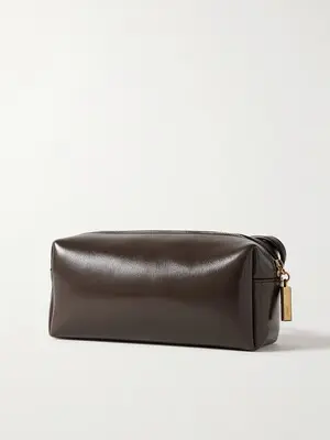Khaite Kye Glossed-leather Shoulder Bag - Brown