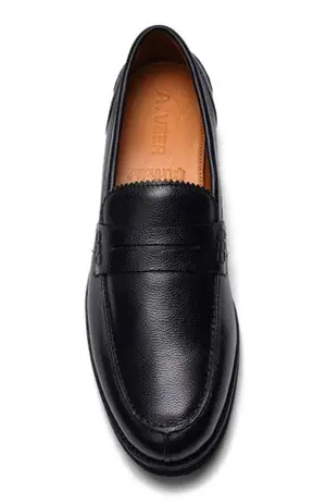 A. VEER Mason Penny Loafer - Black Leather
