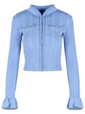 SELF-PORTRAIT Pearl Cardigan - Blue