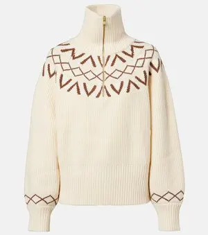Varley Sigrid Ribbed-Knit Half-Zip Sweater White