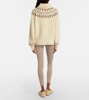 Varley Sigrid Ribbed-knit Half-zip Sweater - White
