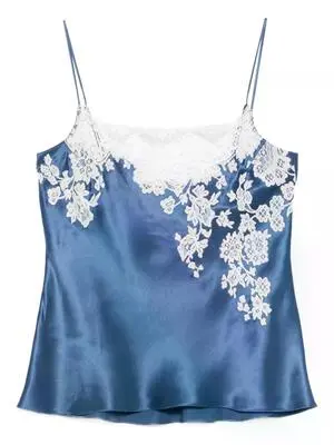 Carine Gilson Lace-detailed Slip - Blue