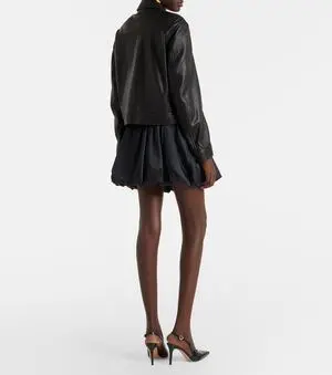 Dorothee Schumacher Shiny Statement Duchesse Mini Skirt - Grey