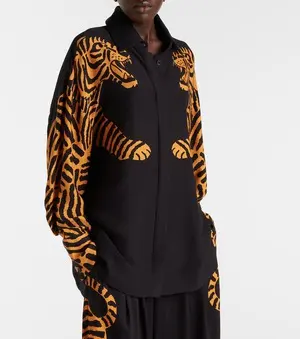 Farm Rio Tiger Print Rayon Shirt