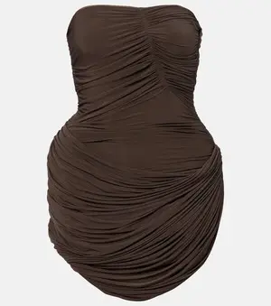 Brown Ruched Dresses