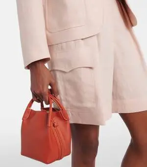Loro Piana Bale Mini Leather Tote Bag - Orange