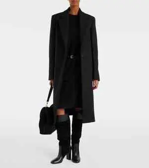 GIANVITO ROSSI Leather And Corduroy Knee-high Boots - Black