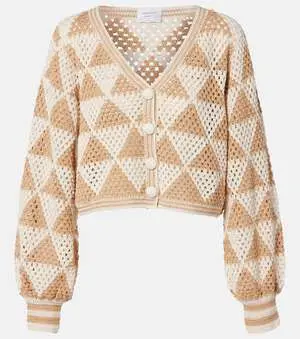 Anna Kosturova Maija Crochet Cropped Cardigan - White