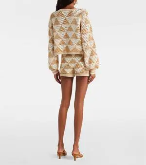 Anna Kosturova Majja Crochet Cotton Shorts - White