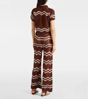 Anna Kosturova Crochet Cotton Straight Pants