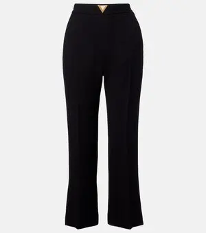 Valentino Garavani Vgold Virgin Wool Crêpe Straight Pants