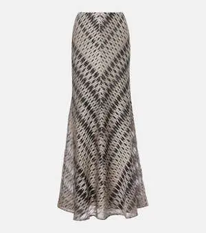 Missoni Open-knit Lamé Maxi Skirt - Beige