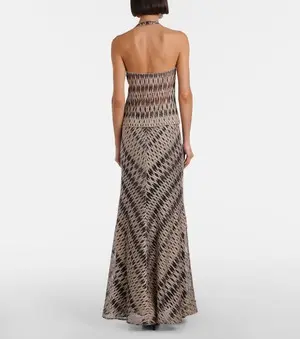 Missoni Open-knit Lamé Maxi Skirt - Beige