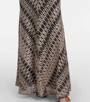 Missoni Open-knit Lamé Maxi Skirt - Beige