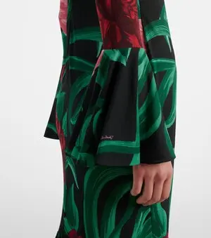 La DoubleJ Alba Floral Jersey Midi Dress - Black
