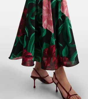 La DoubleJ Alba Floral Jersey Midi Dress - Black