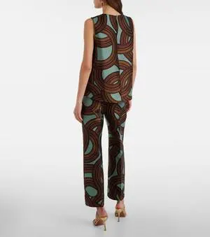 La DoubleJ Hendrix Printed Cropped Straight Pants
